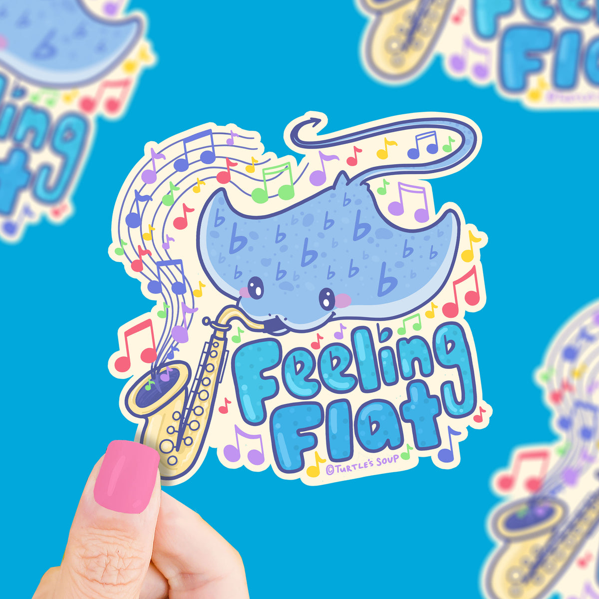 Feeling Flat Music Stingray Funny Vinyl Sticker – Turtle's Soup