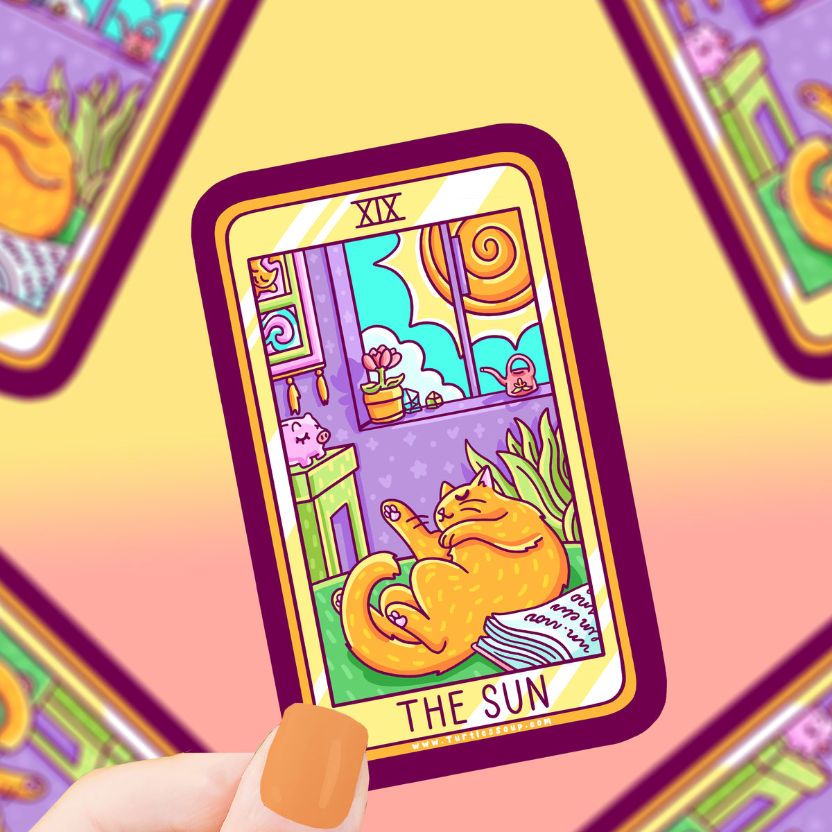 The Sun Kitty Tarot Card Vinyl Sticker – Turtle's Soup