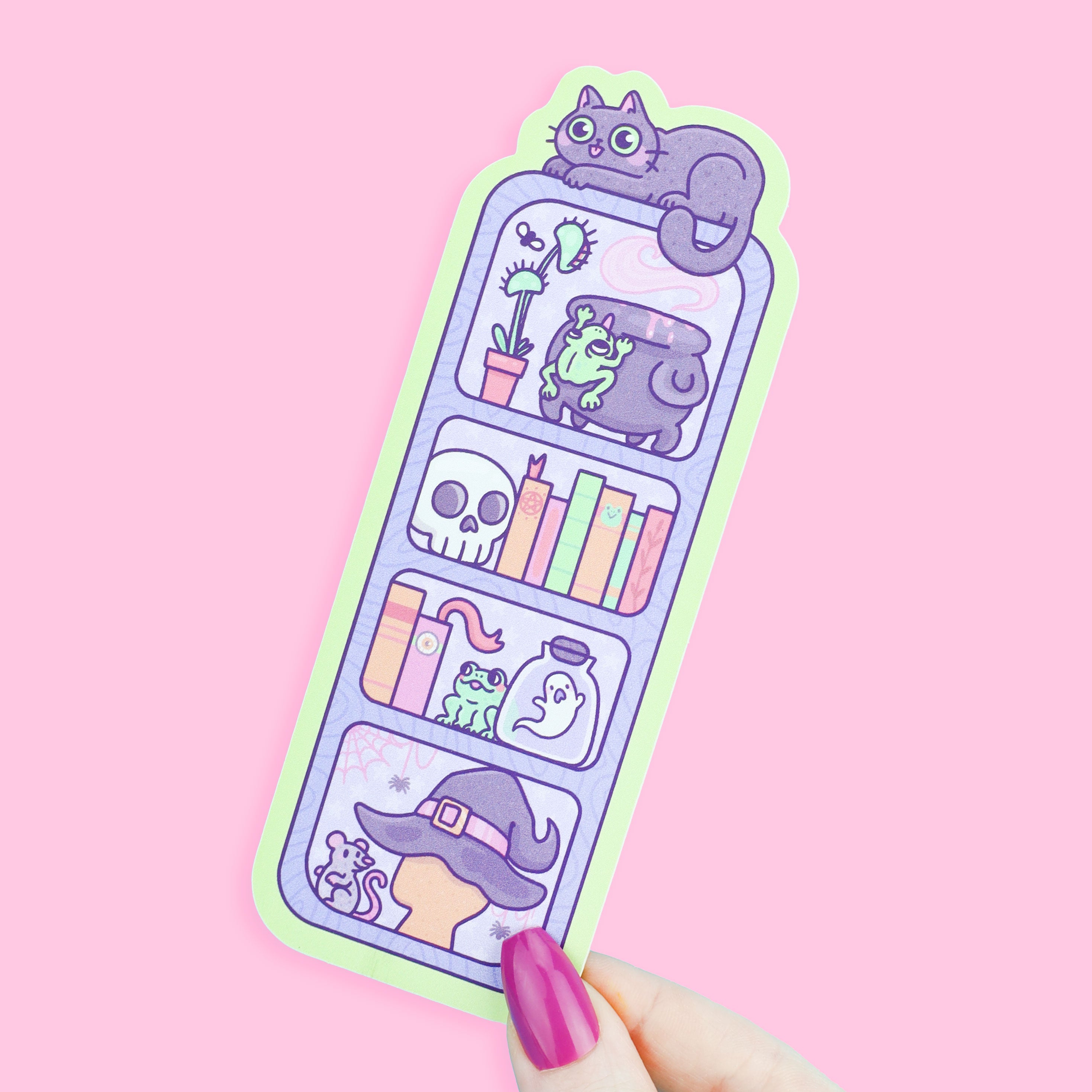 Witchy Bookshelf Halloween Bookmark – Turtle's Soup