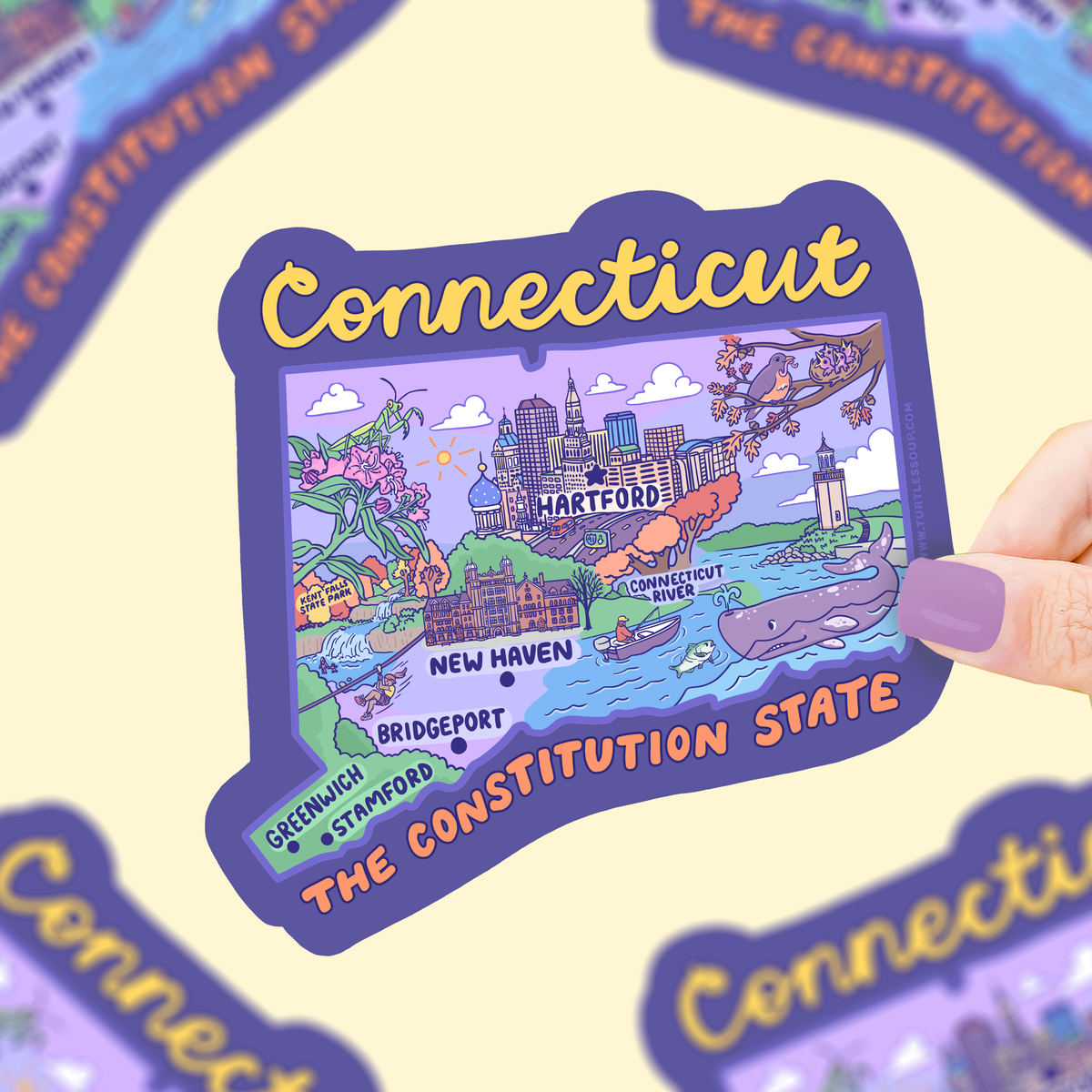 Connecticut State Vinyl Sticker – Turtle's Soup