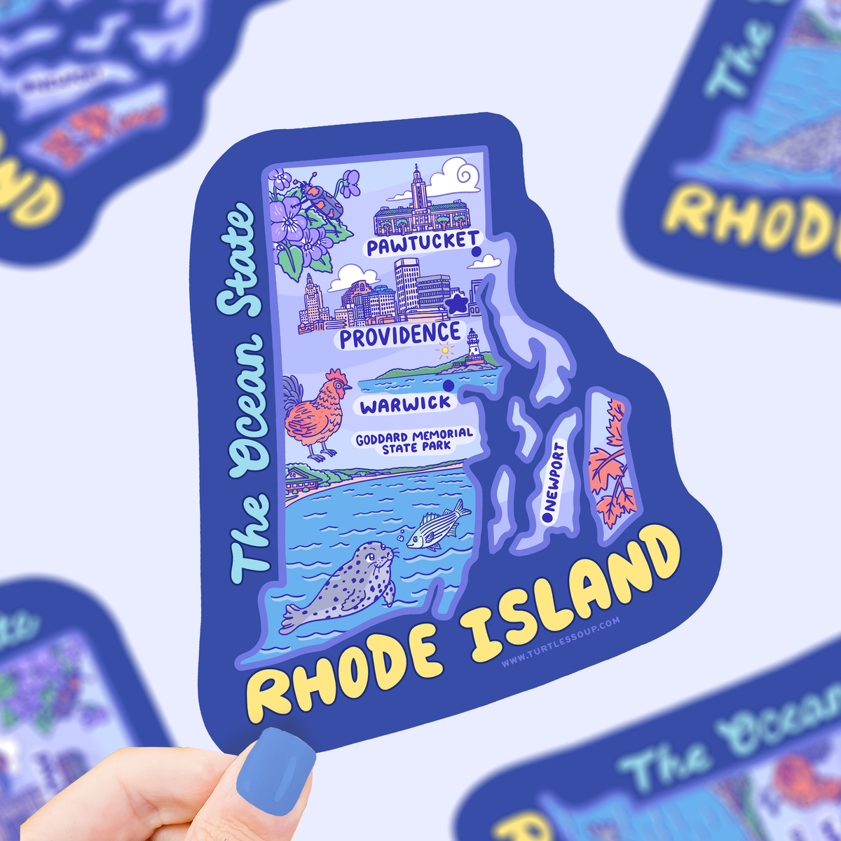 Rhode Island State Vinyl Sticker – Turtle's Soup