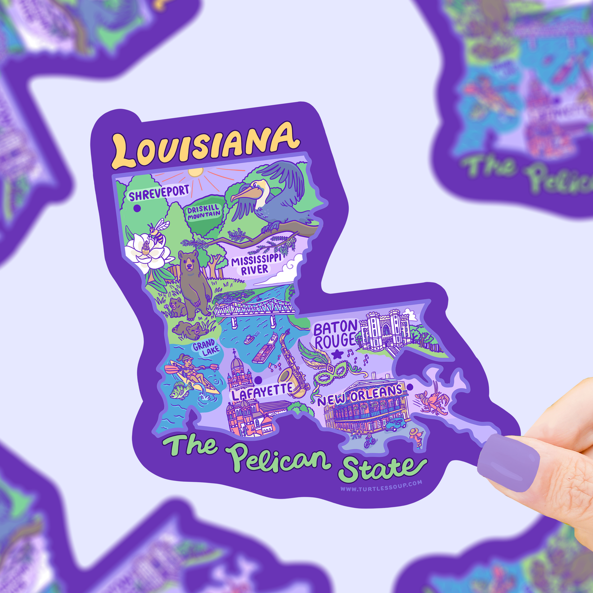 Louisiana State Vinyl Sticker – Turtle's Soup
