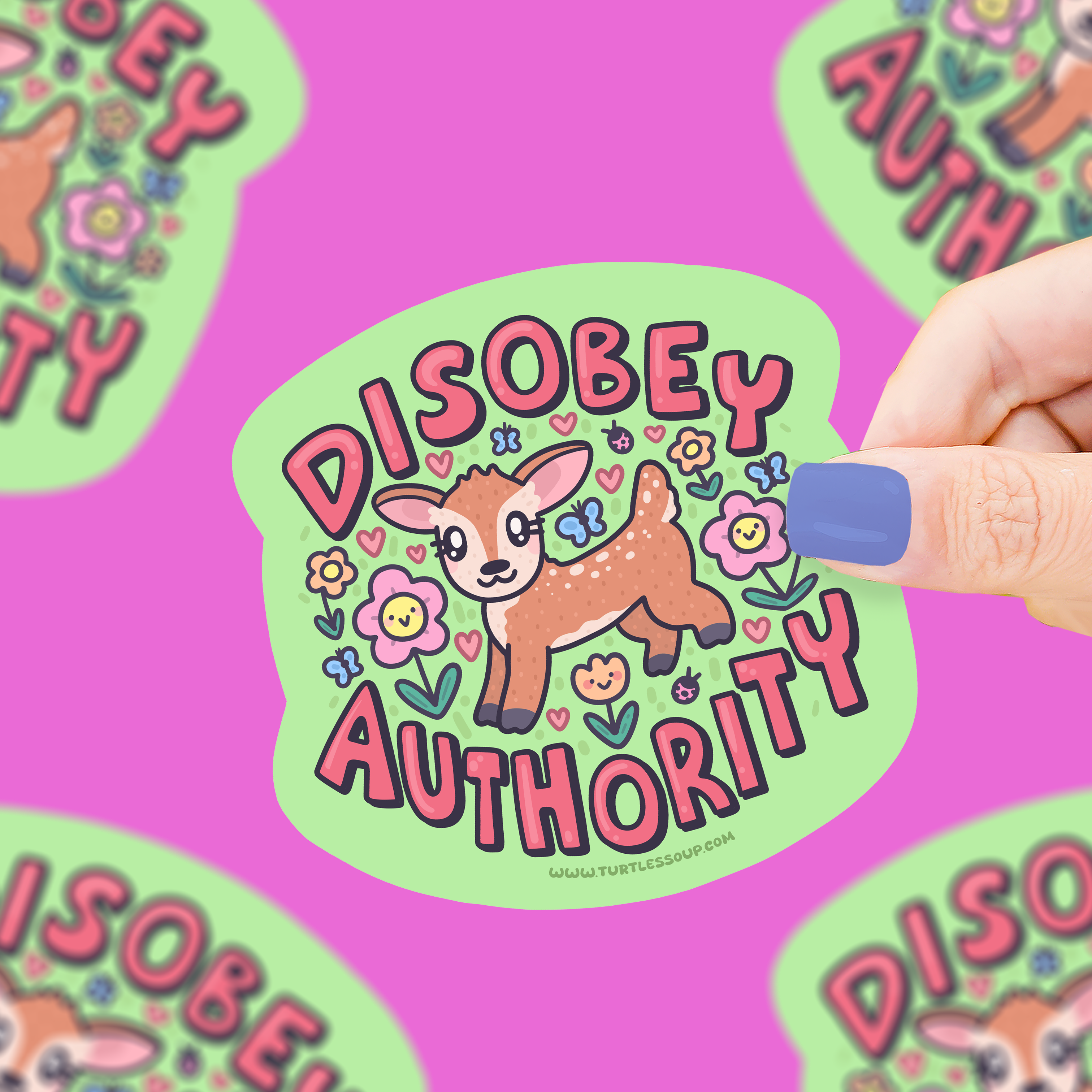 Disobey Authority Vinyl Sticker – Turtle's Soup