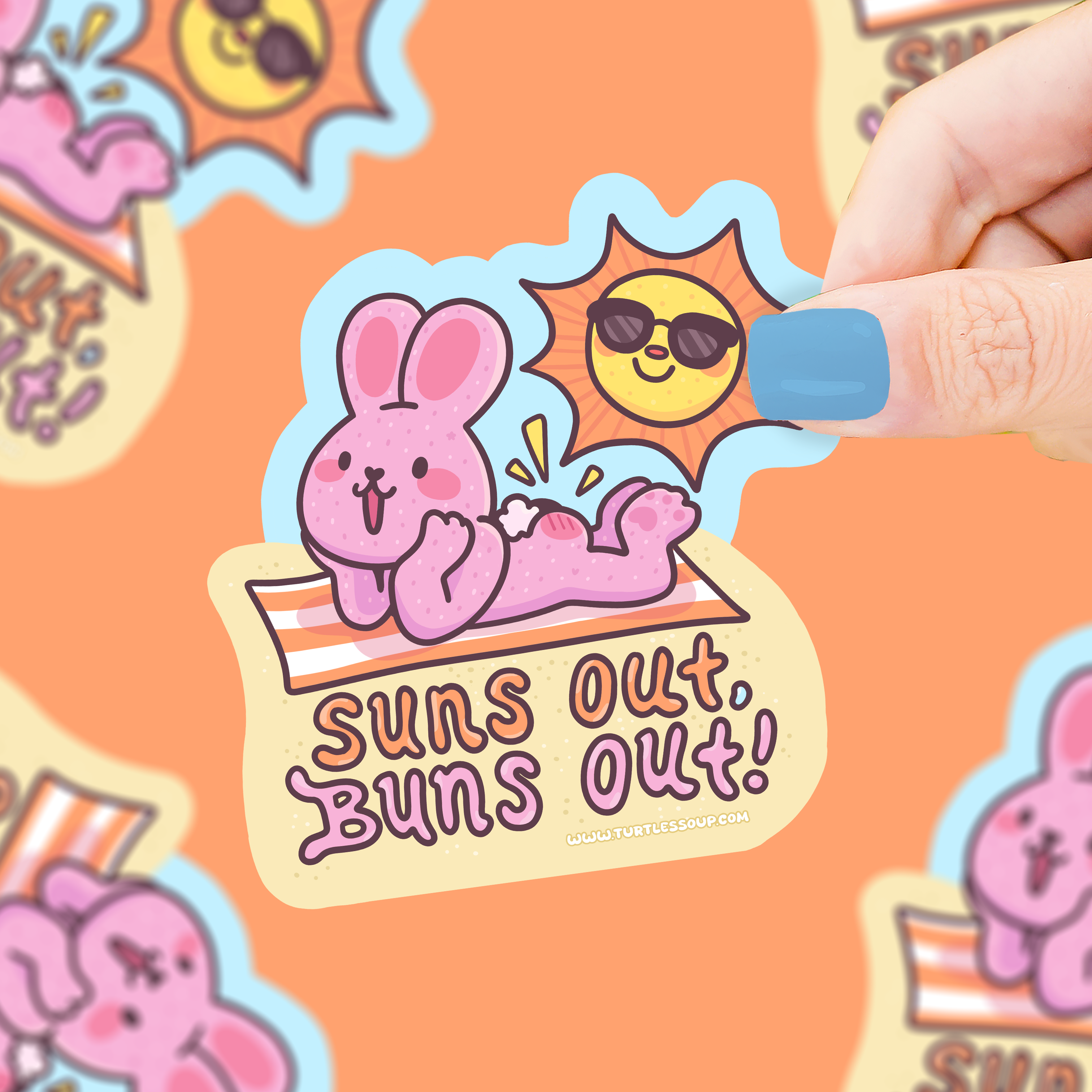 Suns Out Buns Out Vinyl Sticker – Turtle's Soup