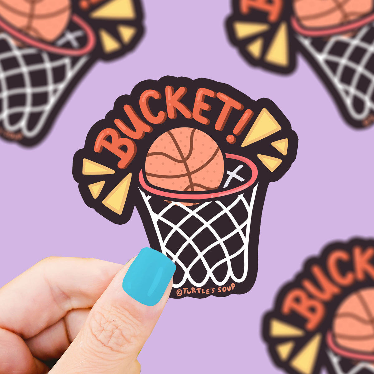 Bucket Basketball Vinyl Sticker – Turtle's Soup