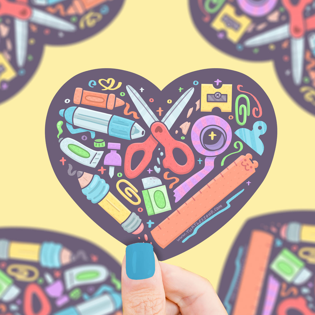 Arts and Crafts Crafty Person Heart Shaped Vinyl Sticker – Turtle's Soup