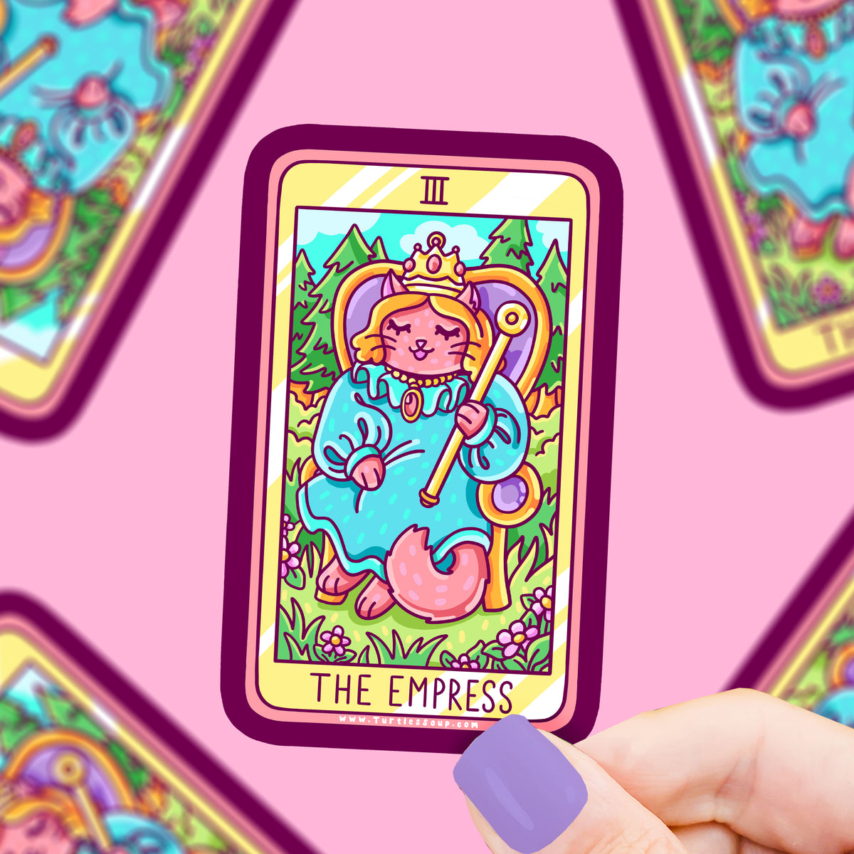 The Empress Kitty Tarot Card Vinyl Sticker – Turtle's Soup