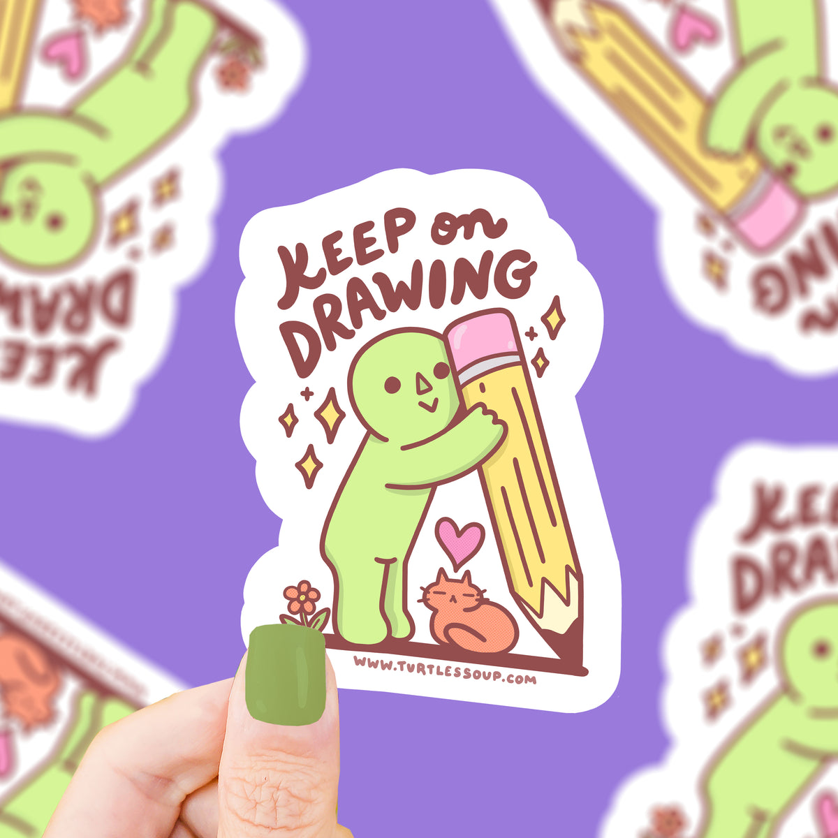 Keep On Drawing Artist Vinyl Sticker – Turtle's Soup