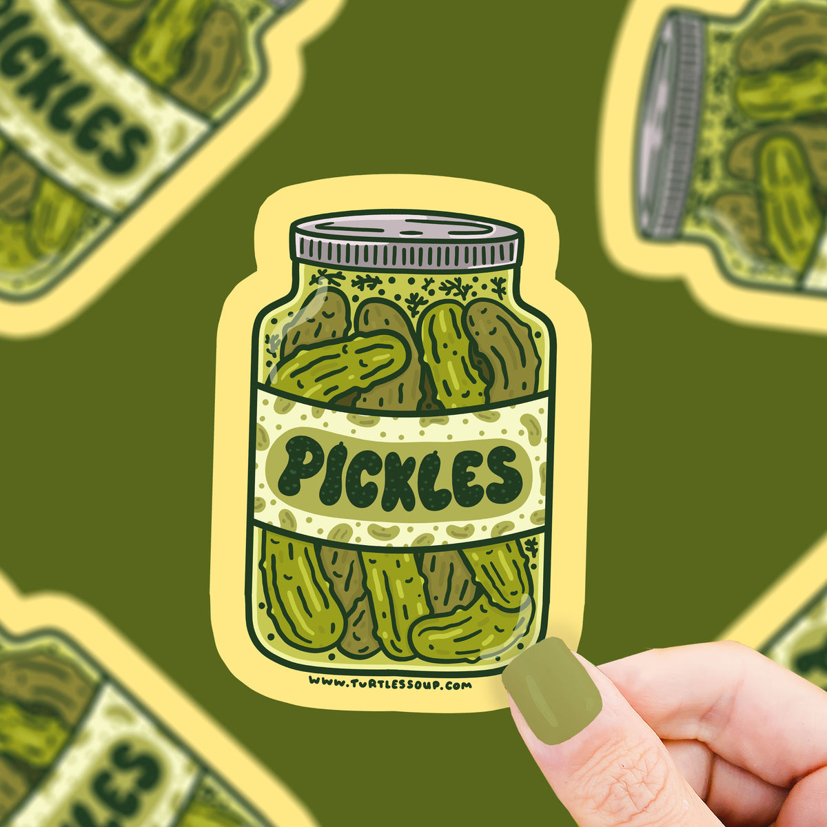Delicious Pickle Jar Vinyl Sticker – Turtle's Soup
