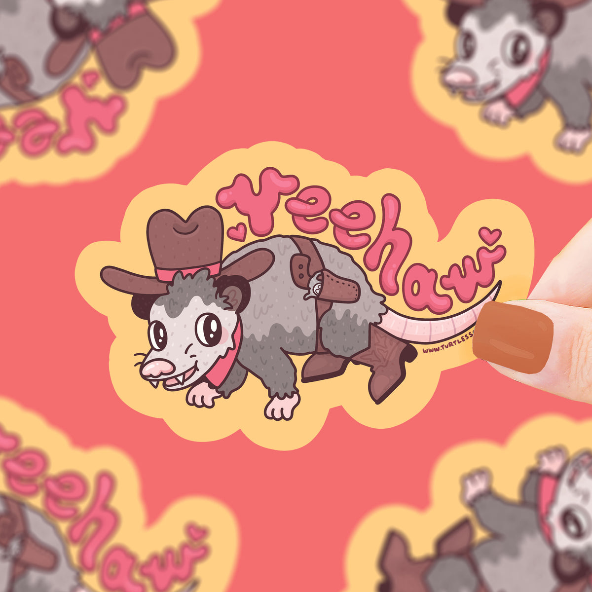 Rodeo Opossum Yee-Haw Vinyl Sticker – Turtle's Soup