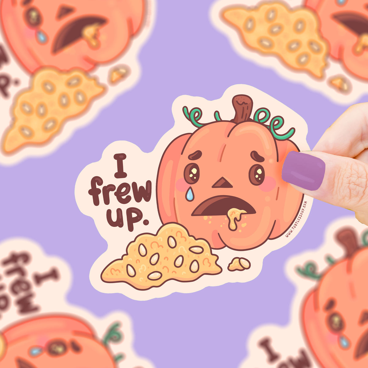 I Frew Up Pumpkin Vinyl Sticker – Turtle's Soup