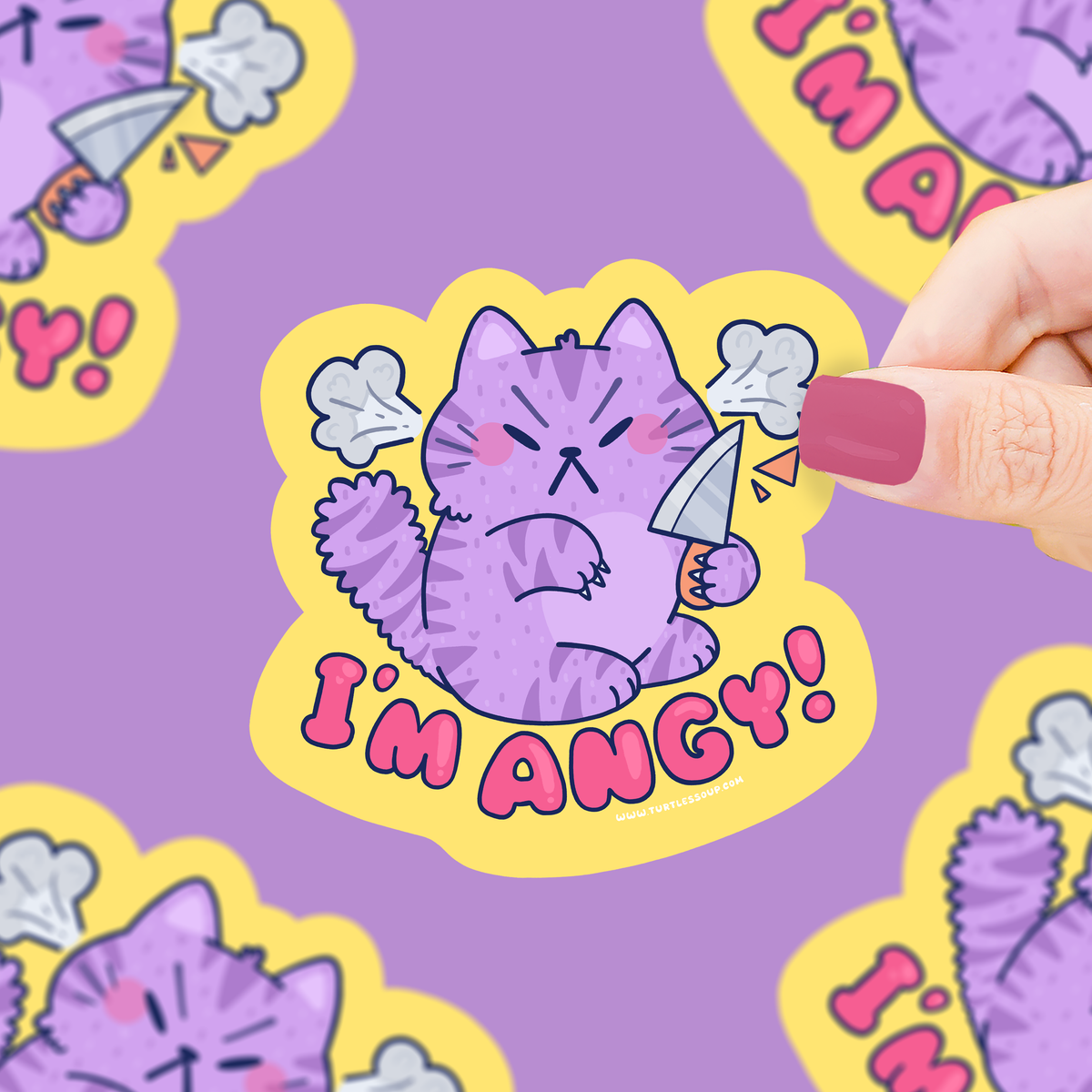 I’m Angy Kitty Vinyl Sticker – Turtle's Soup