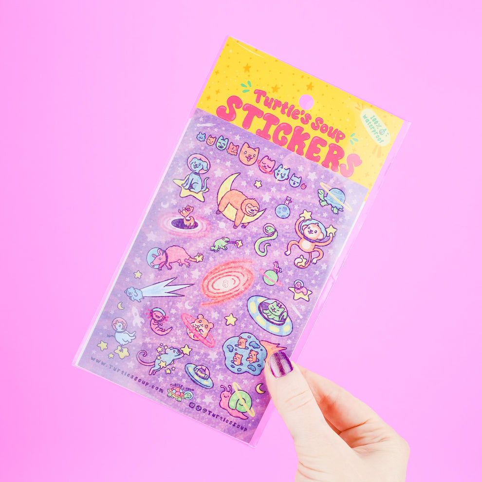 Cosmic Critters Glitter Sticker Sheet – Turtle's Soup