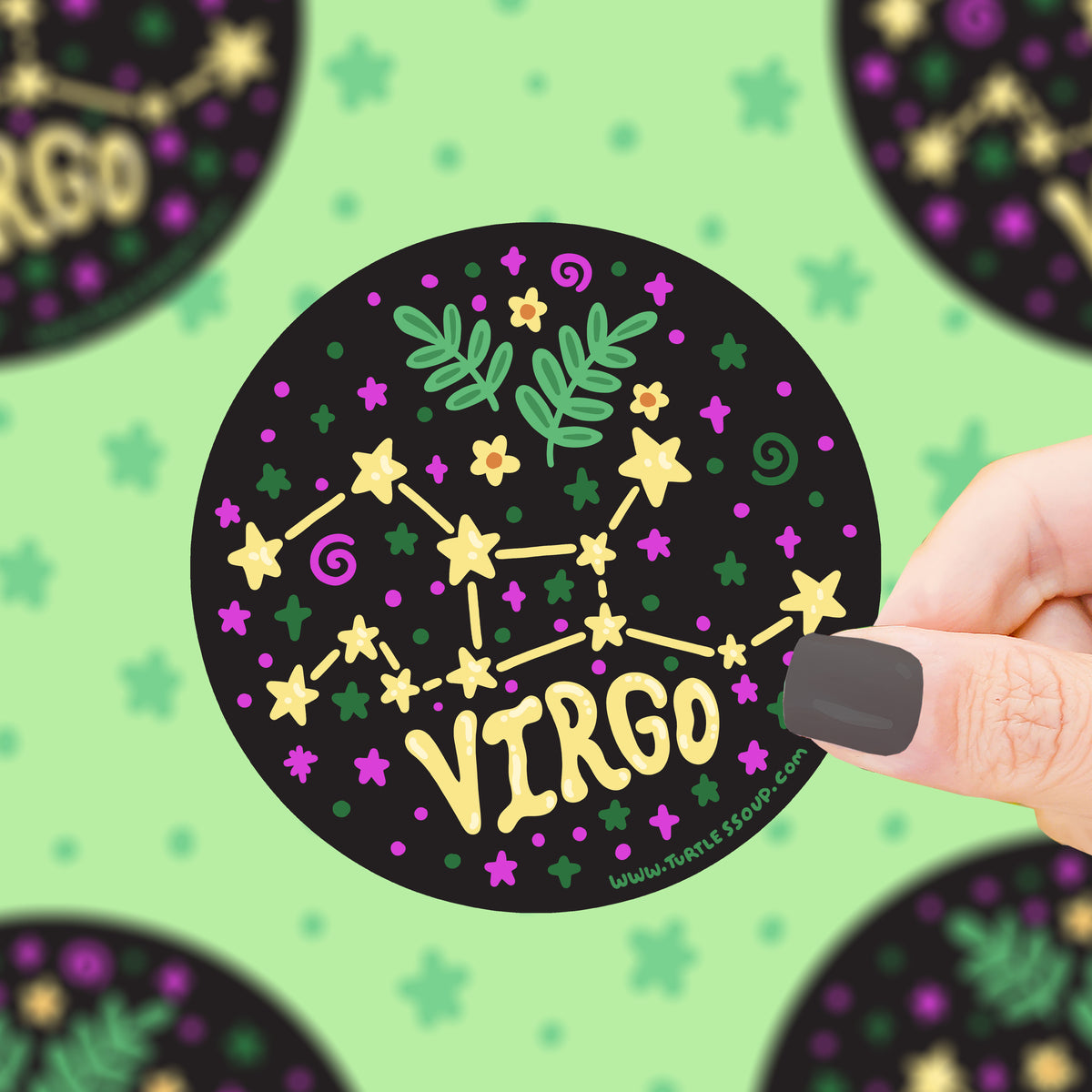 Virgo Constellation Zodiac Holographic Vinyl Sticker – Turtle's Soup