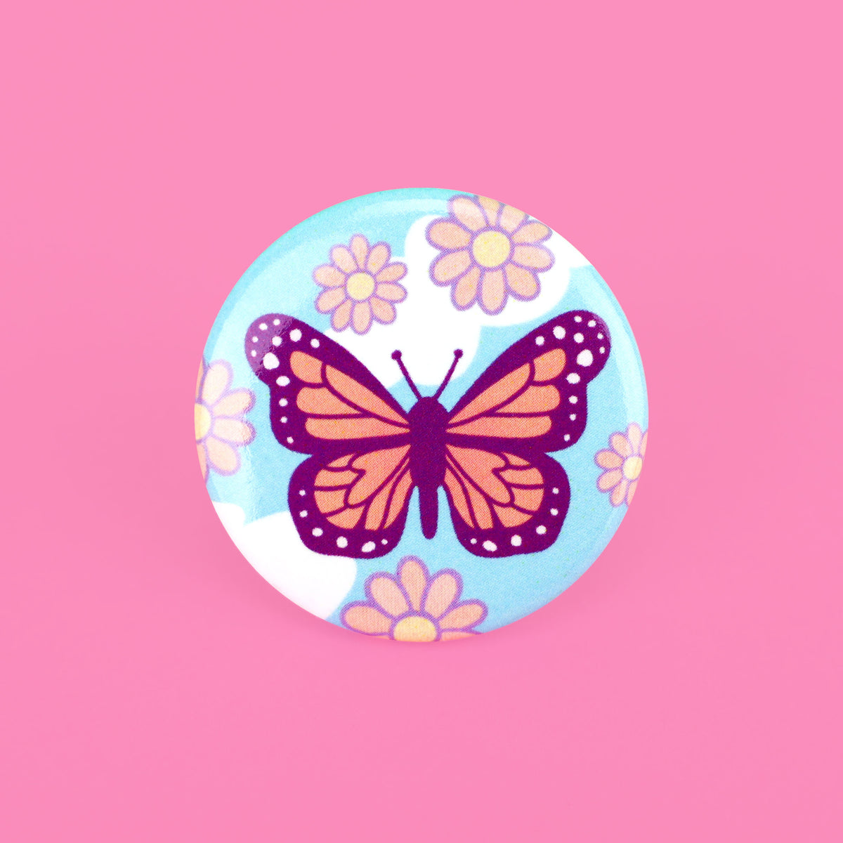 Monarch Butterfly Pinback Button – Turtle's Soup