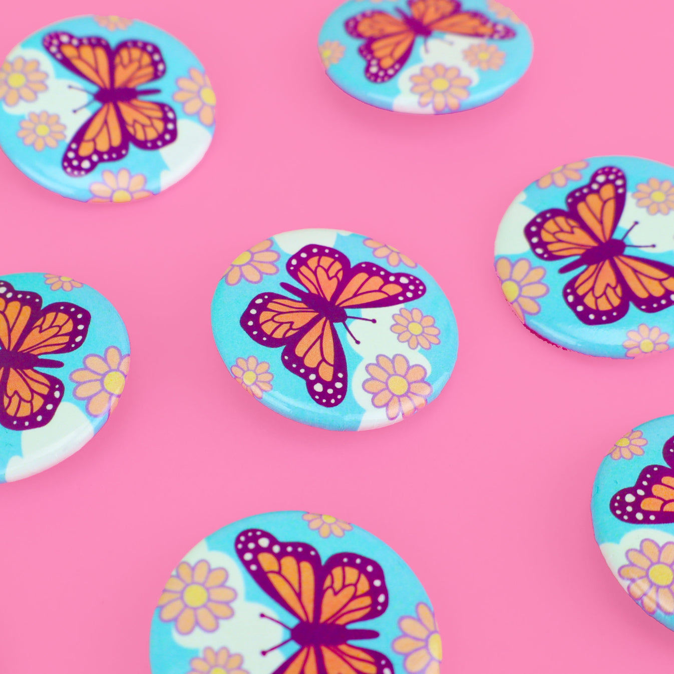 Monarch Butterfly Pinback Button – Turtle's Soup