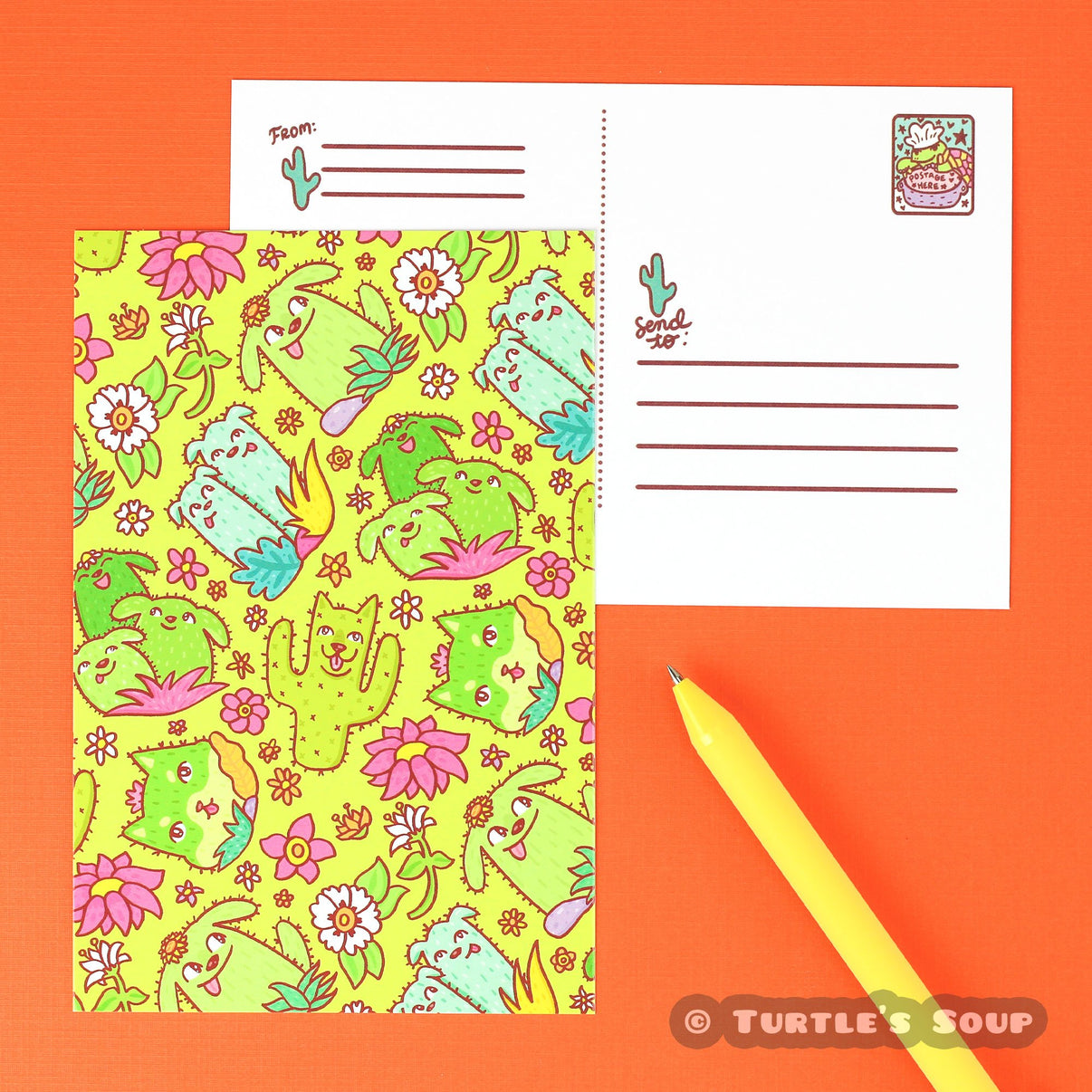 Cactus Puppies Postcard – Turtle's Soup