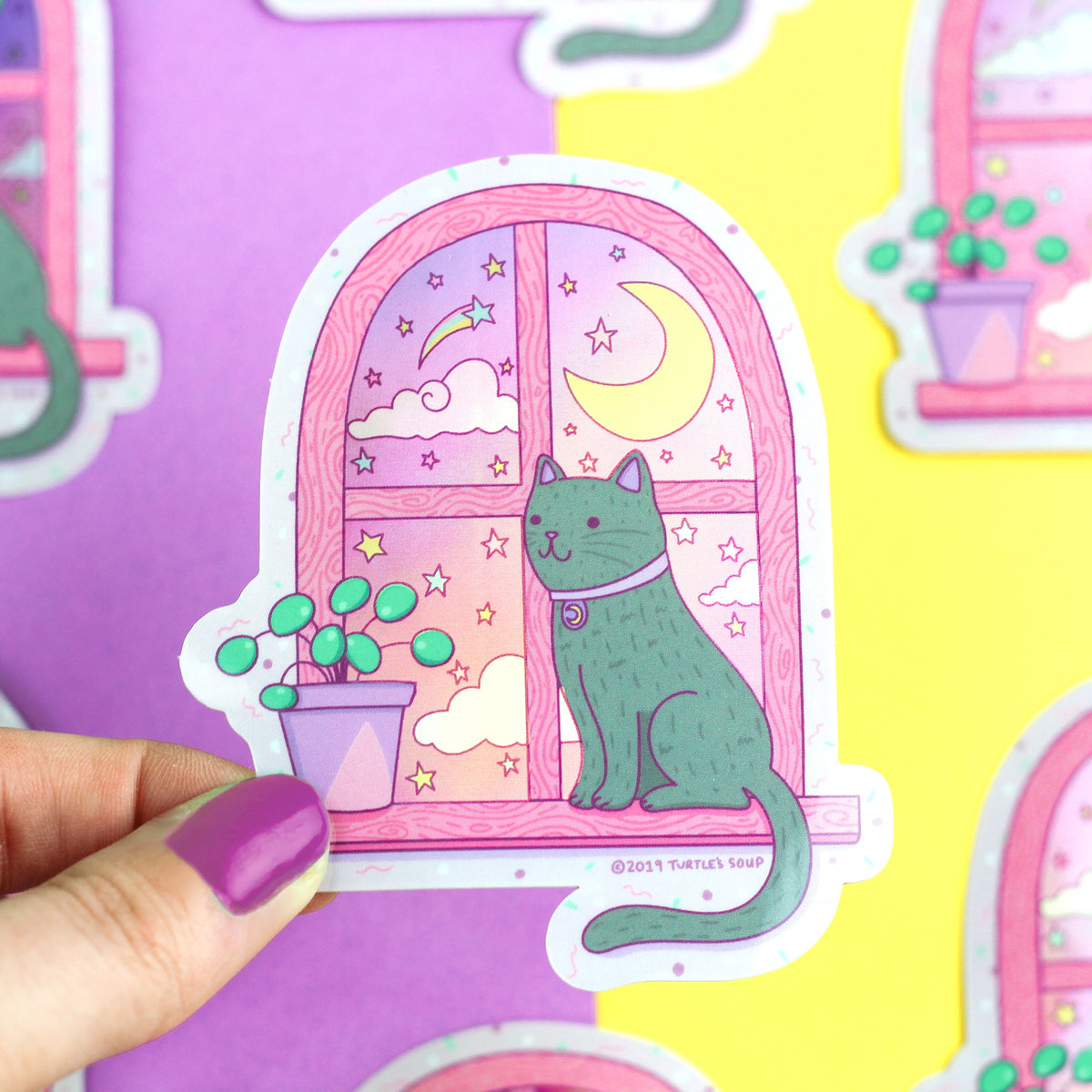 Magical Cat Moonlight Holographic Sticker – Turtle's Soup