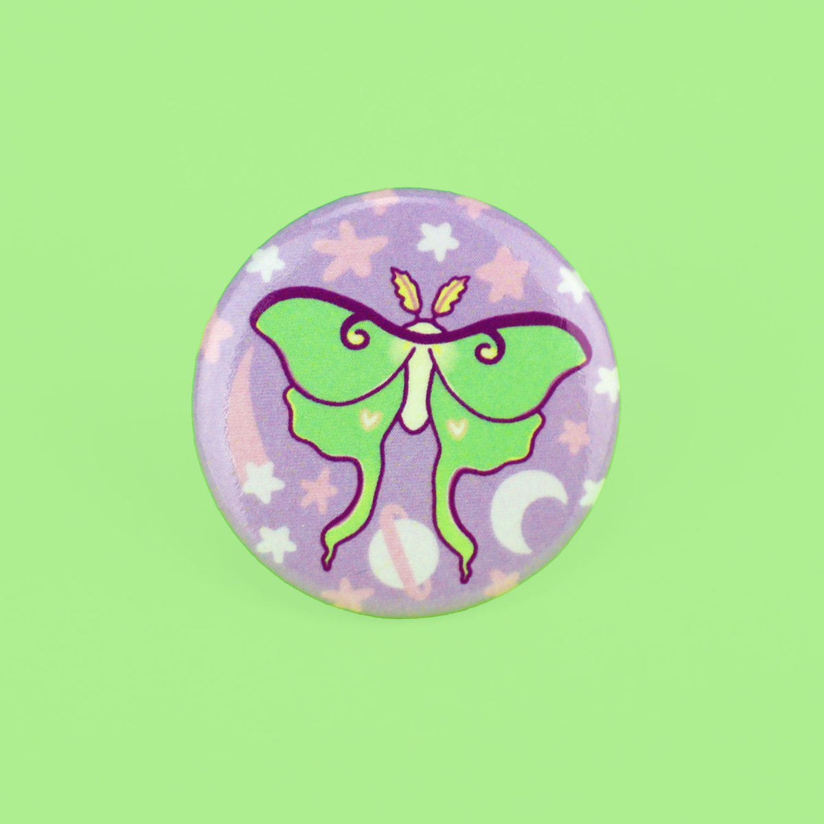 Luna Moth Pinback Button – Turtle's Soup