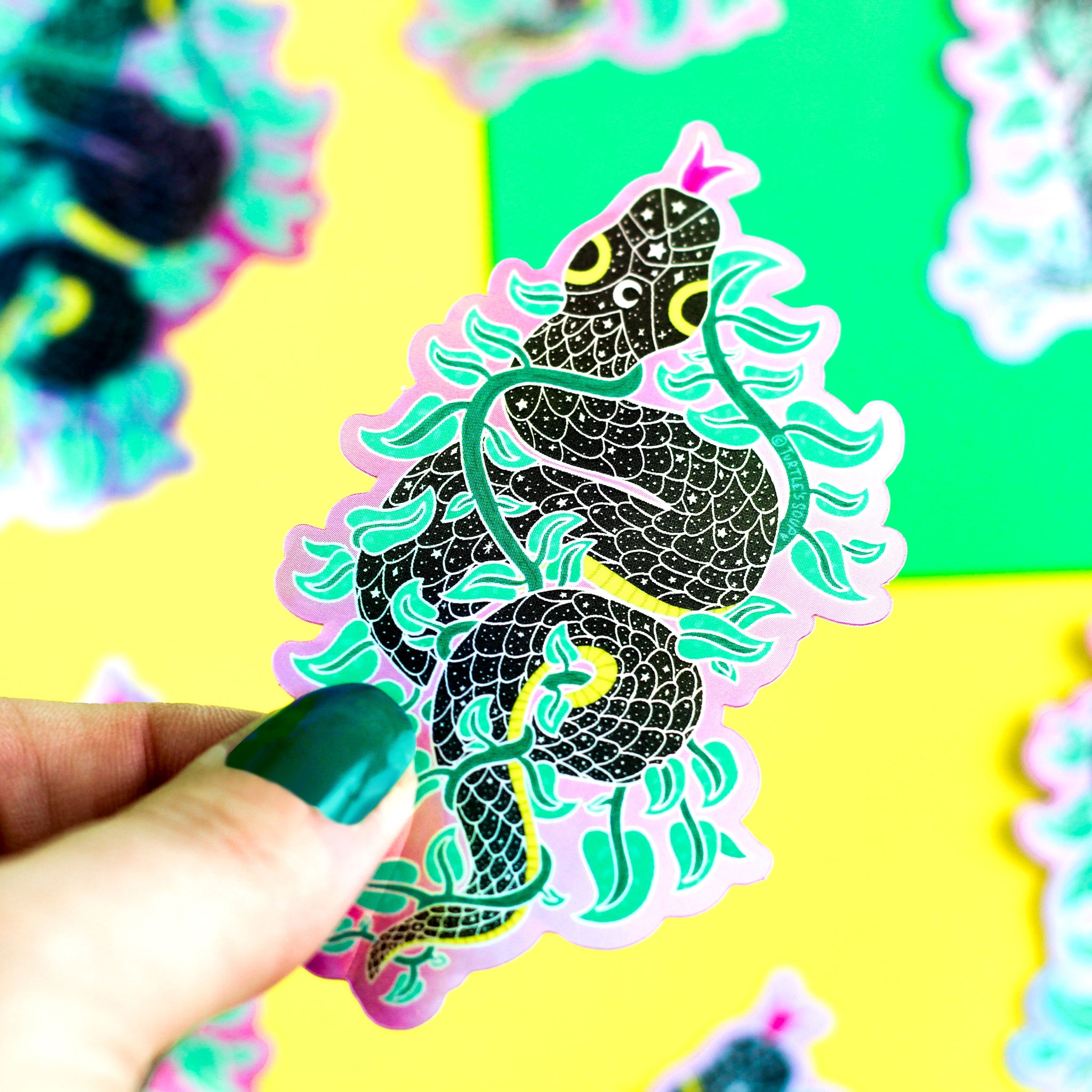 Starry Snake Vines Holographic Vinyl Sticker – Turtle's Soup
