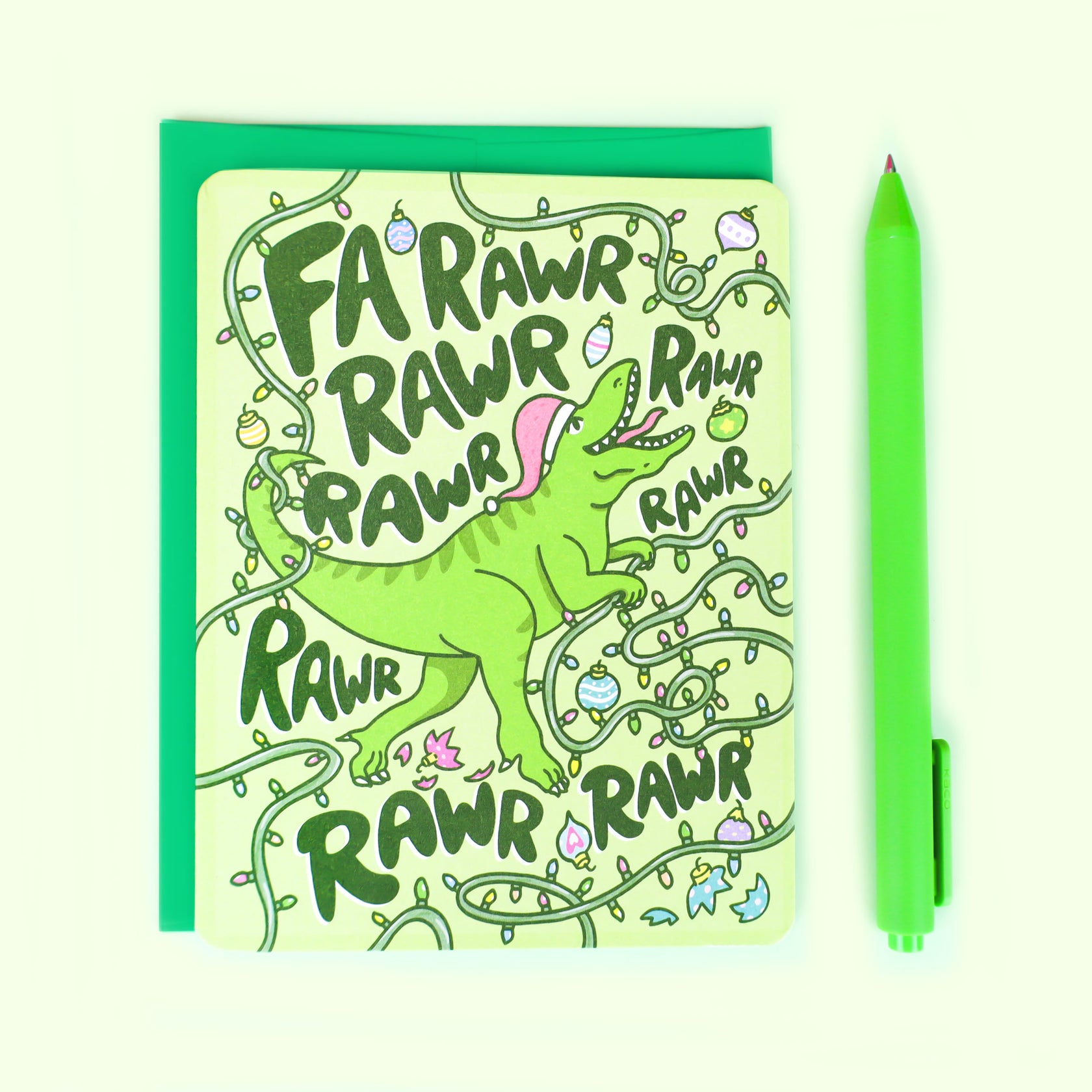 Fa Rawr Dinosaur Christmas Holiday Card – Turtle's Soup